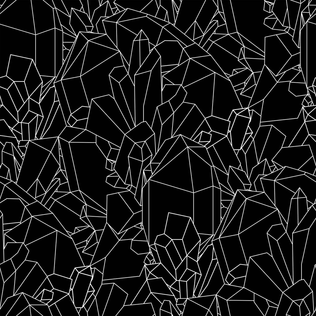 Crystal Geometric Wallpaper Black and White | Walls By Me