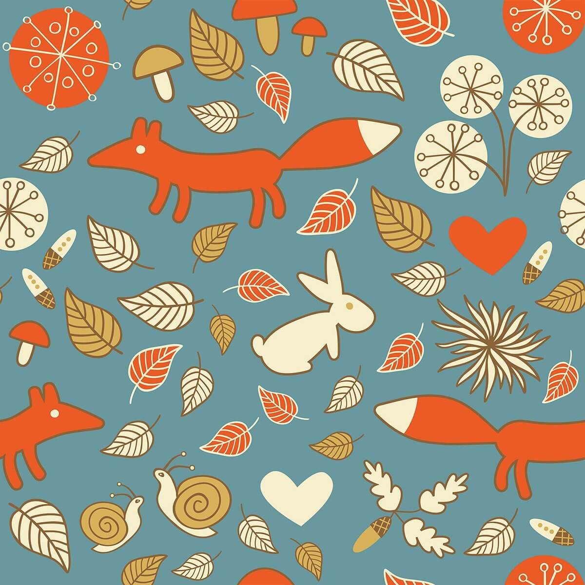 Blue and Tan Animals Baby Removable Wallpaper 2415| Walls By Me