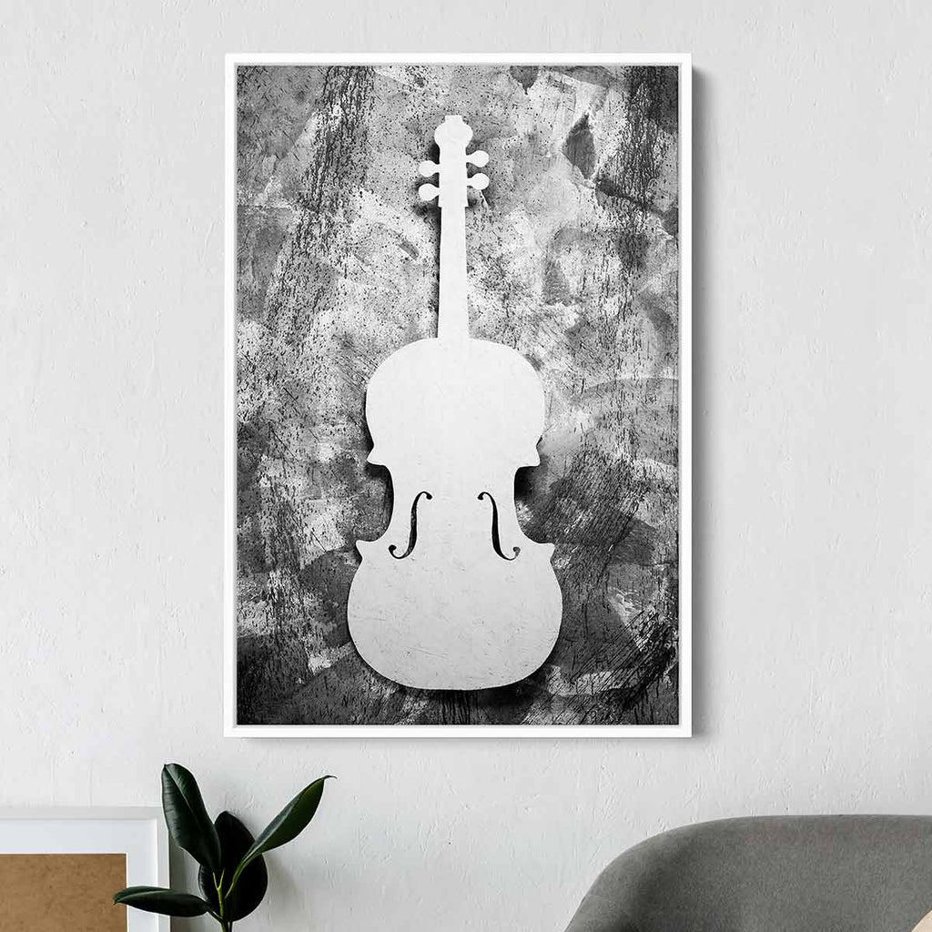 White Cello Wall Art Canvas 7807 | Walls By Me