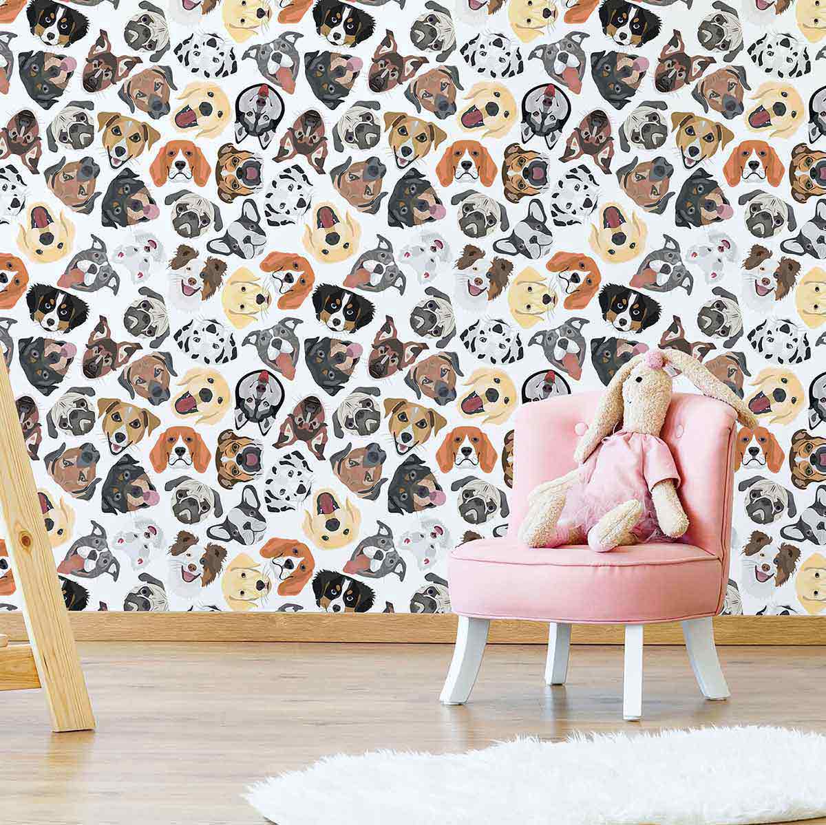 Brown Dog Peel and Stick Removable Wallpaper 1986 | Walls By Me