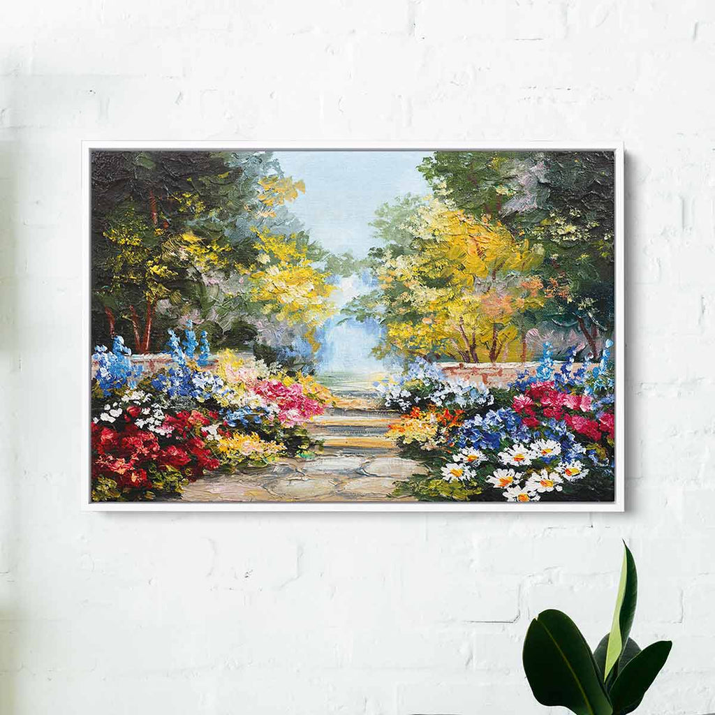 Multi Color Flower Garden Wall Art Canvas 0429 | Walls By Me