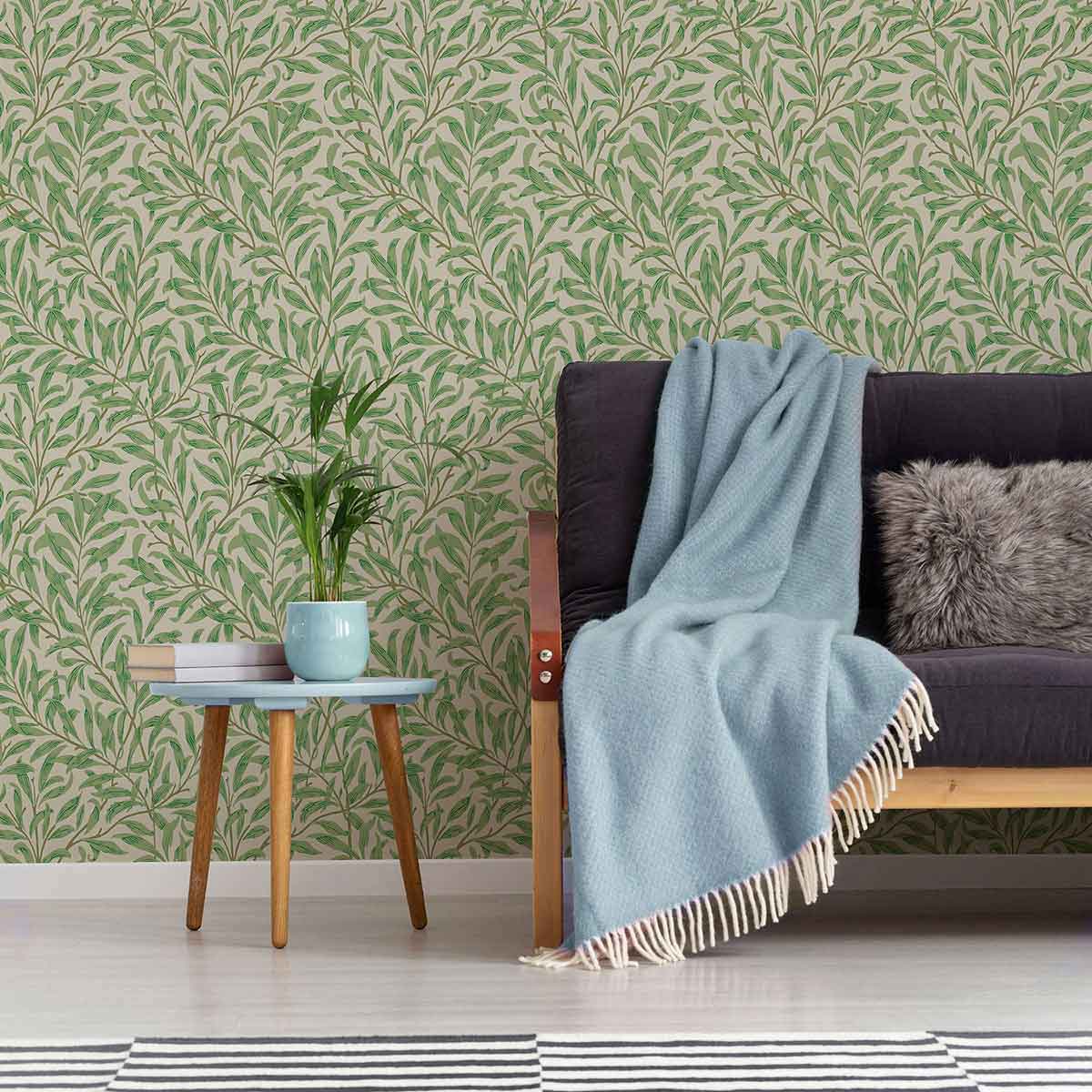 Green Leaf Peel and Stick Removable Wallpaper 8824 | Walls By Me