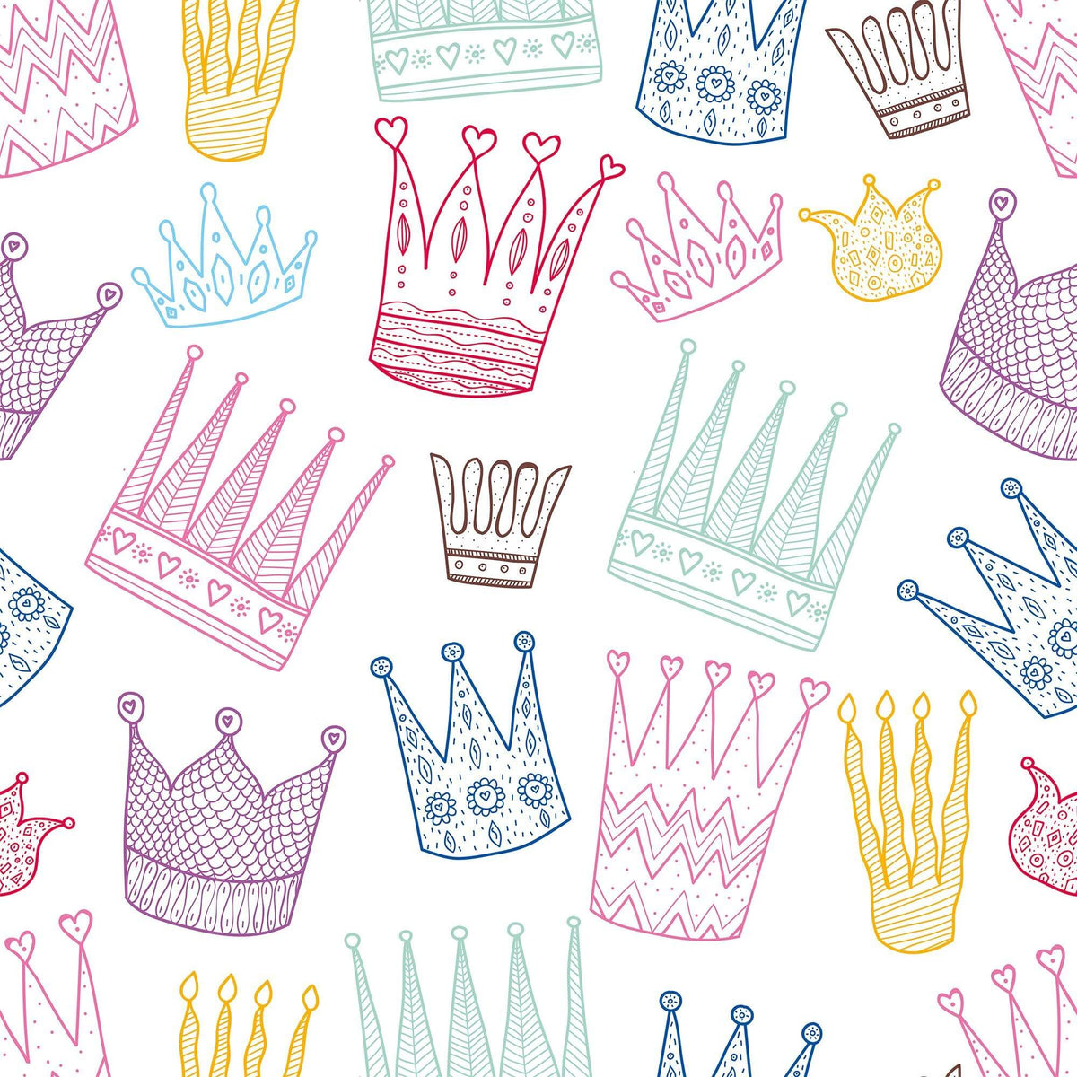 Removable Wallpaper: Color Royal Crown Print | Walls By Me