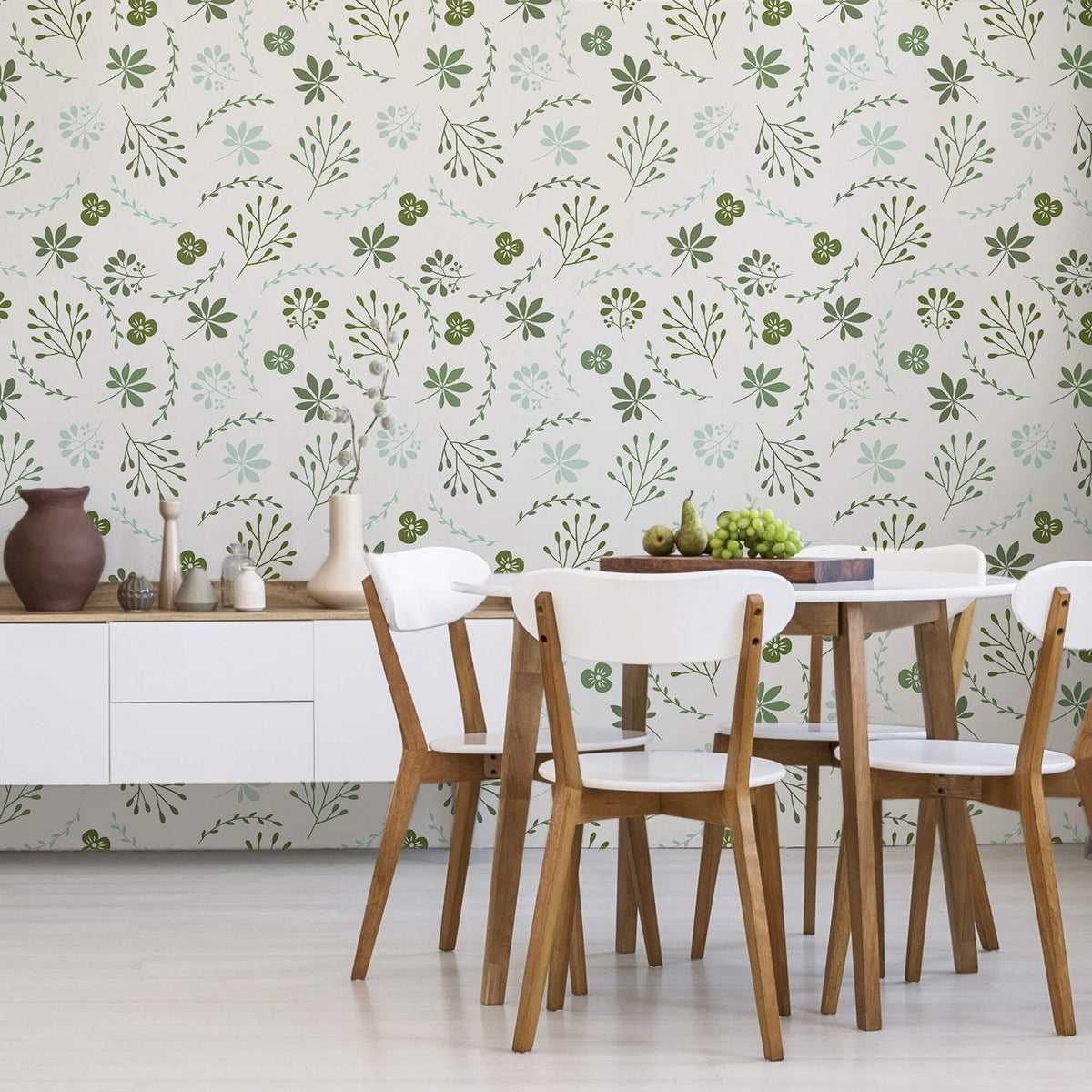 Green Botanical Floral Removable Wallpaper 4920 | Walls By Me