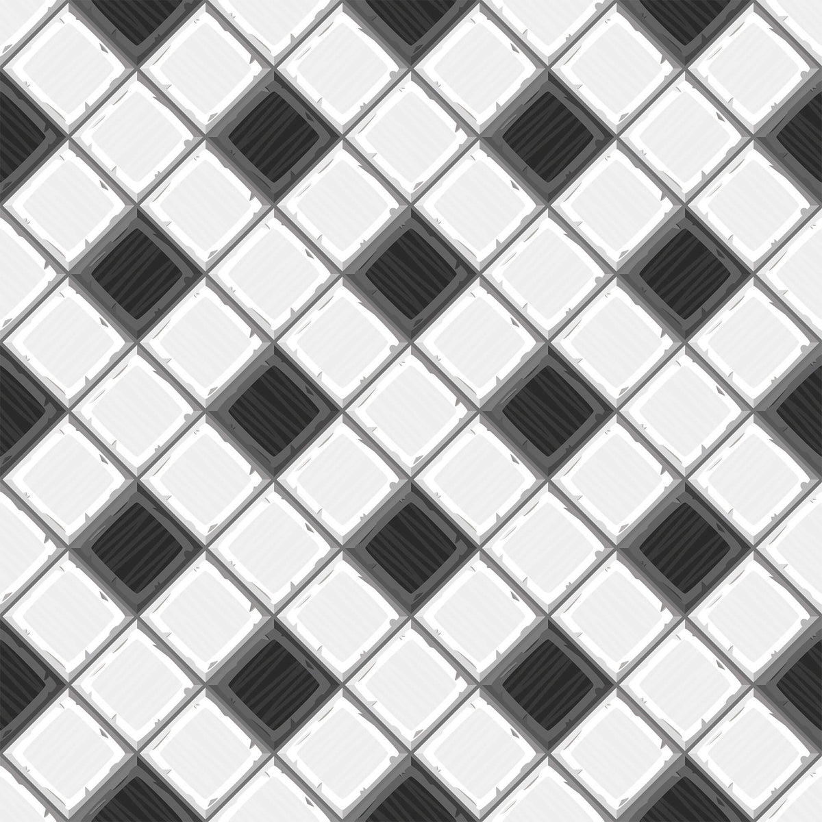 Charcoal Geometric Tile Adhesive Wallpaper | Walls By Me